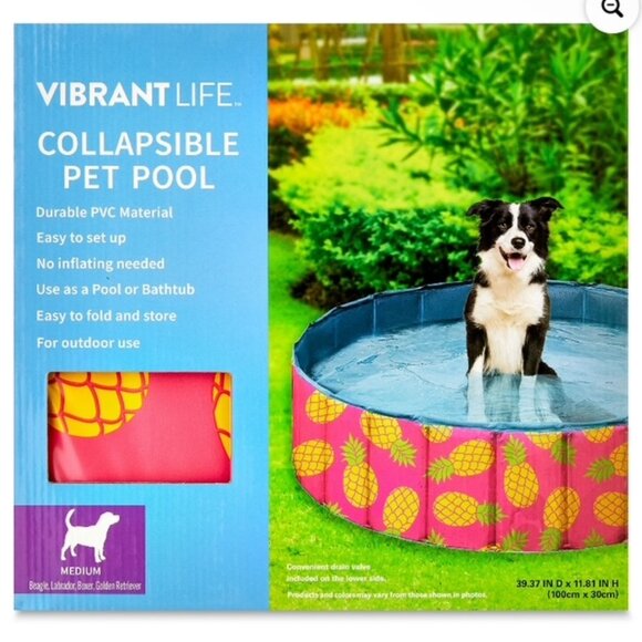 Vibrant Life | Dog | Vibrant Life Collapsible Pet Pool Pineapples ...